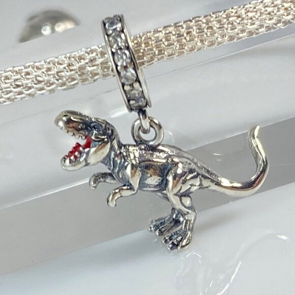 Sterling Silver Tyrannosaurus Rex Dinosaur Dangle Cha… - Gem
